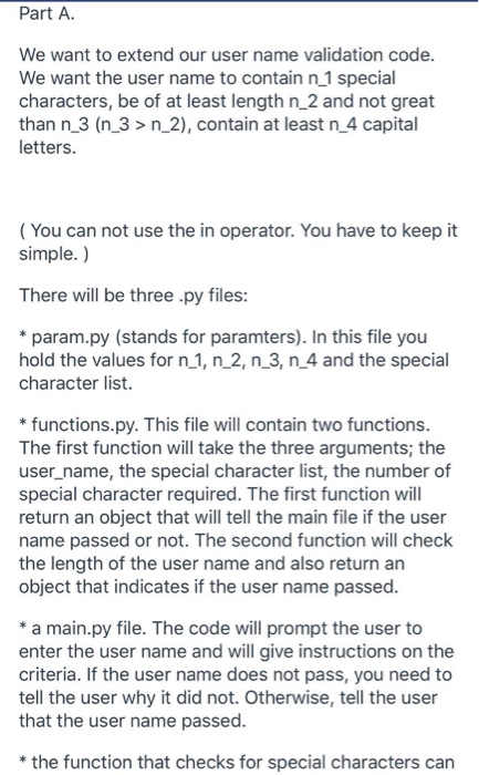 Solved Part A. We want to extend our user name validation | Chegg.com