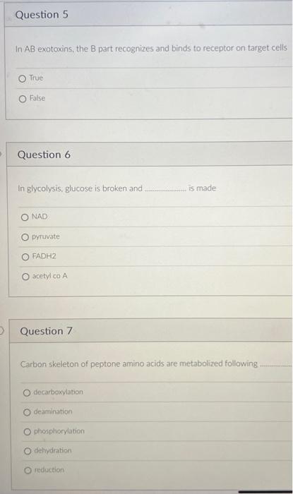 Solved In AB exotoxins, the B part recognizes and binds to | Chegg.com
