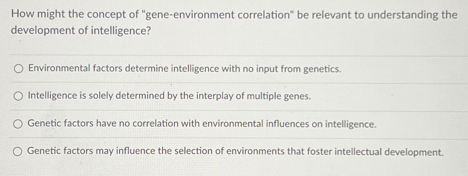 Solved How Might The Concept Of Gene Environment
