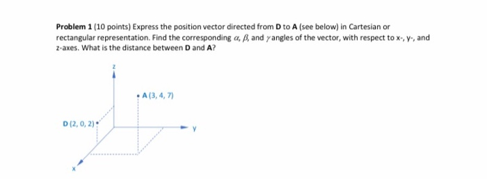 Solved Problem 1 (10 points) Express the position vector | Chegg.com
