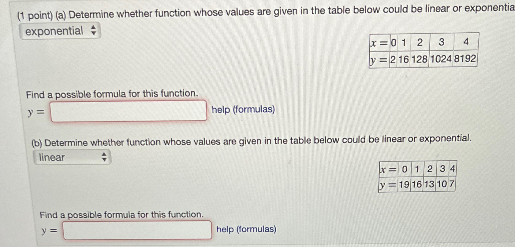 Solved (1 point) (a) Determine whether function whose | Chegg.com Solved (1 point) (a) Determine whether function whose | Chegg.com