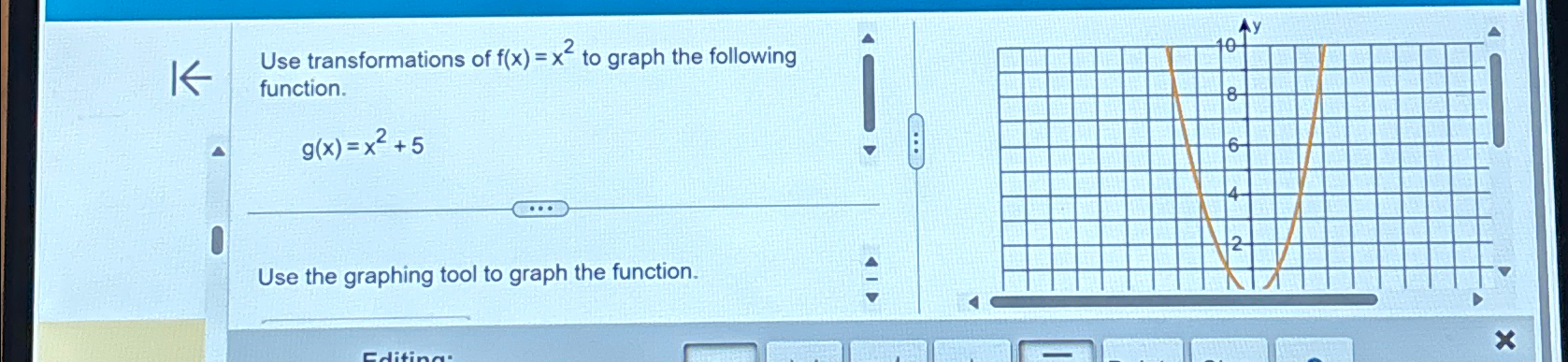 Solved Use transformations of f(x)=x2 ﻿to graph the | Chegg.com