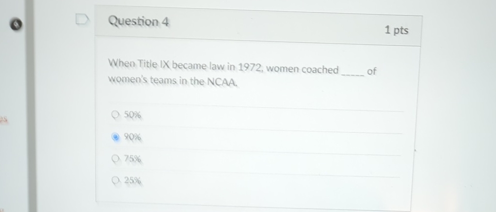 Solved Question 41 ﻿ptsWhen Title IX became law in 1972, | Chegg.com
