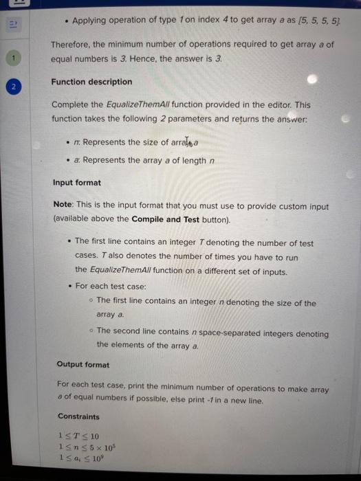 Solved Equalize them all You are given the following: - | Chegg.com