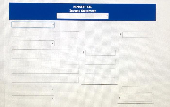 Solved The adjusted trial balance of Kenneth Co, for the | Chegg.com