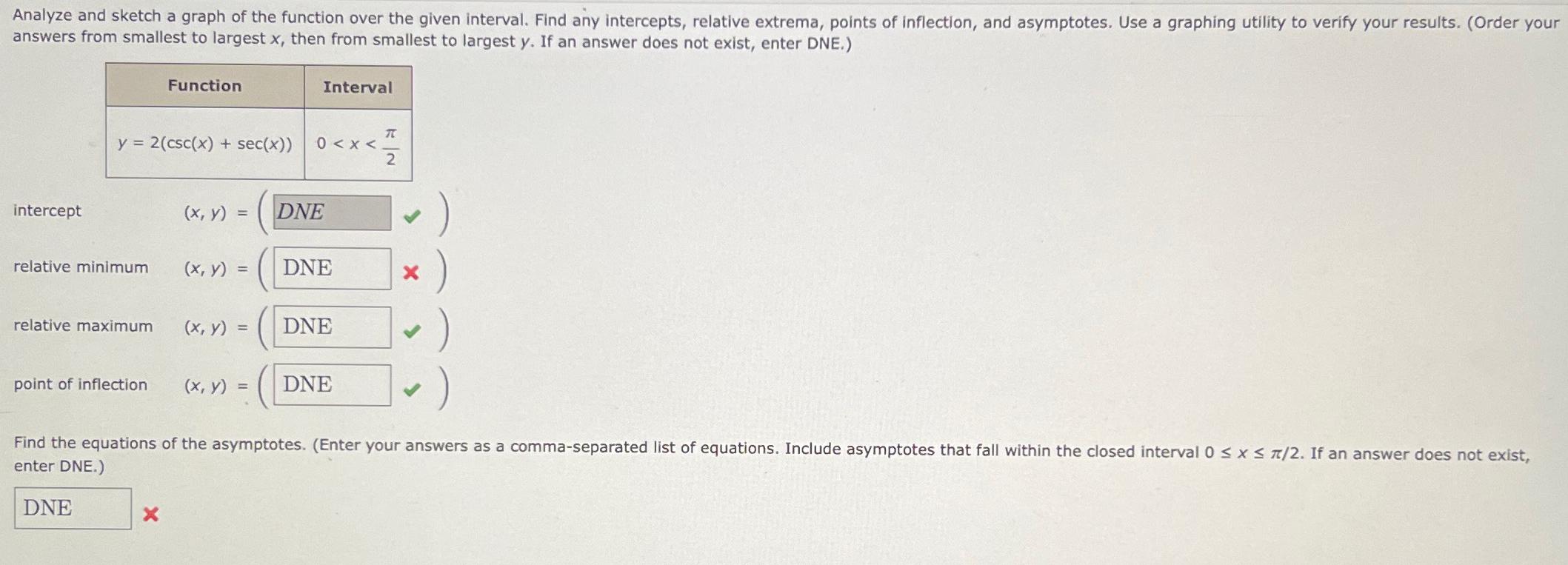 Solved answers from smallest to largest x, ﻿then from | Chegg.com