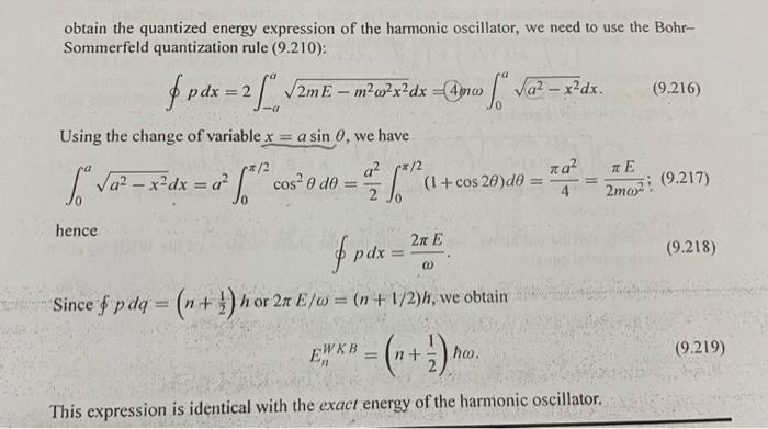 Solved Example 9.7 Use the WKB method to estimate the energy | Chegg.com