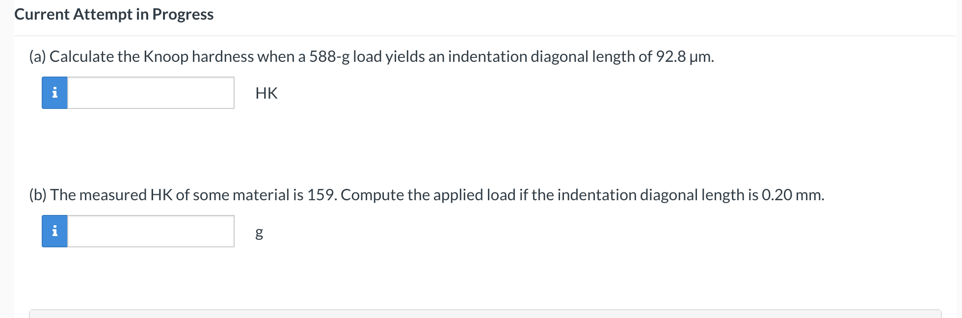 Solved Current Attempt in Progress(a) ﻿Calculate the Knoop | Chegg.com