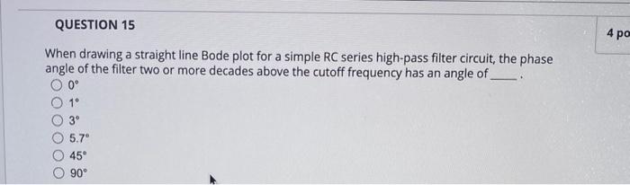 Solved When drawing a straight line Bode plot for a simple | Chegg.com