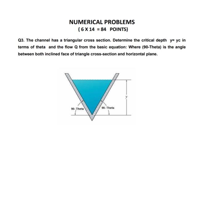 Solved NUMERICAL PROBLEMS ( 6×14=84 POINTS) Q3. The channel | Chegg.com