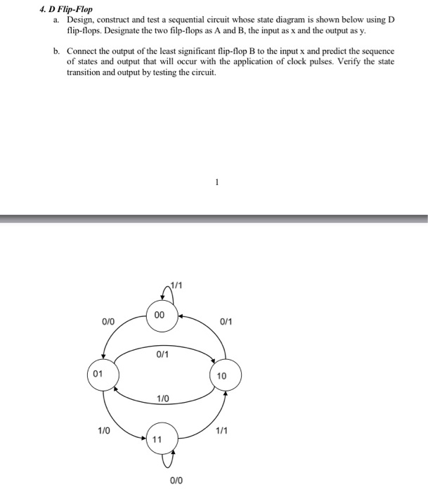 (Solved) : 4 D Flip Flop Design Construct Test Sequential Circuit Whose ... (Solved) : 4 D Flip Flop Design Construct Test Sequential Circuit Whose ...