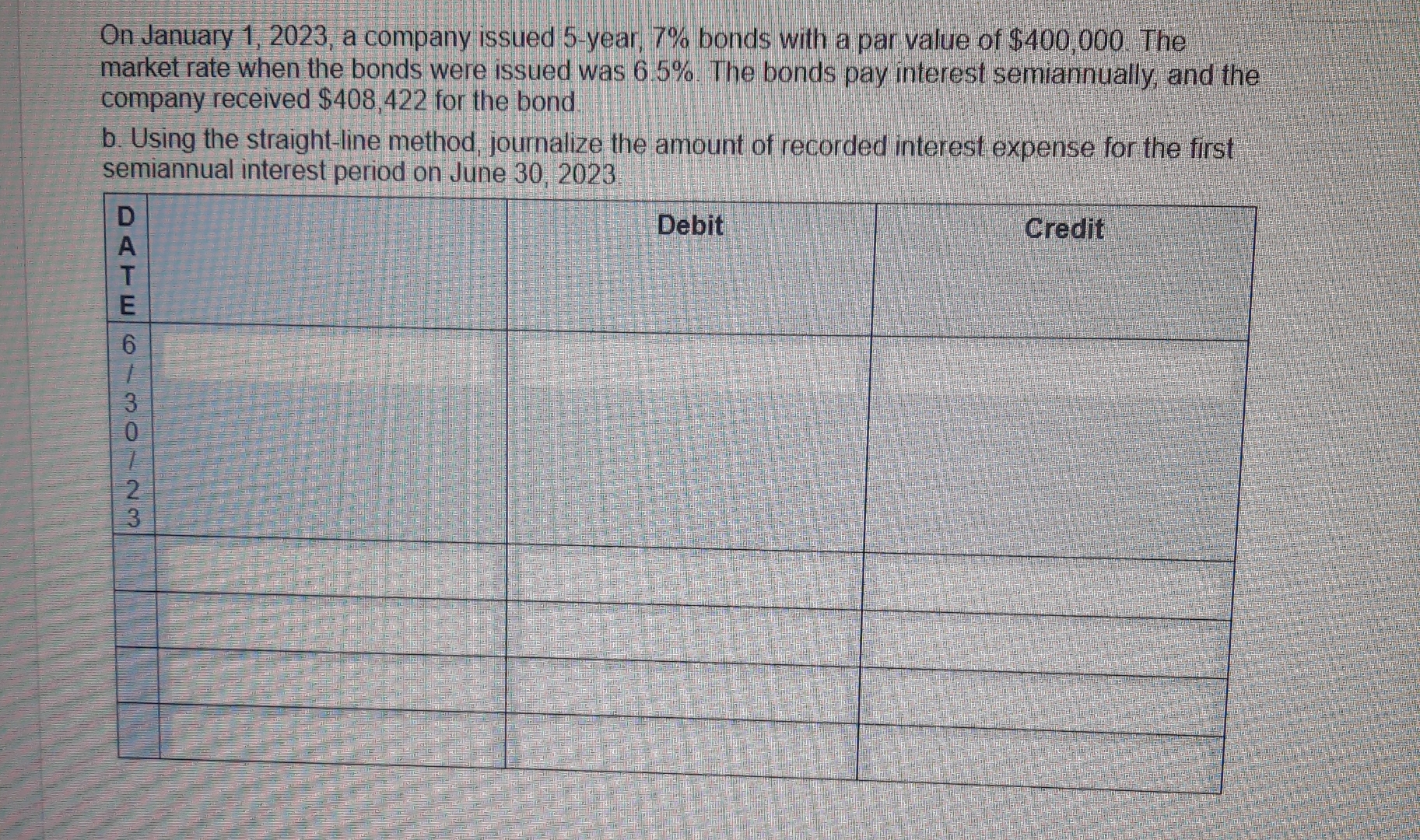 Solved On January 1,2023 , ﻿a company issued 5 -year, 7% | Chegg.com