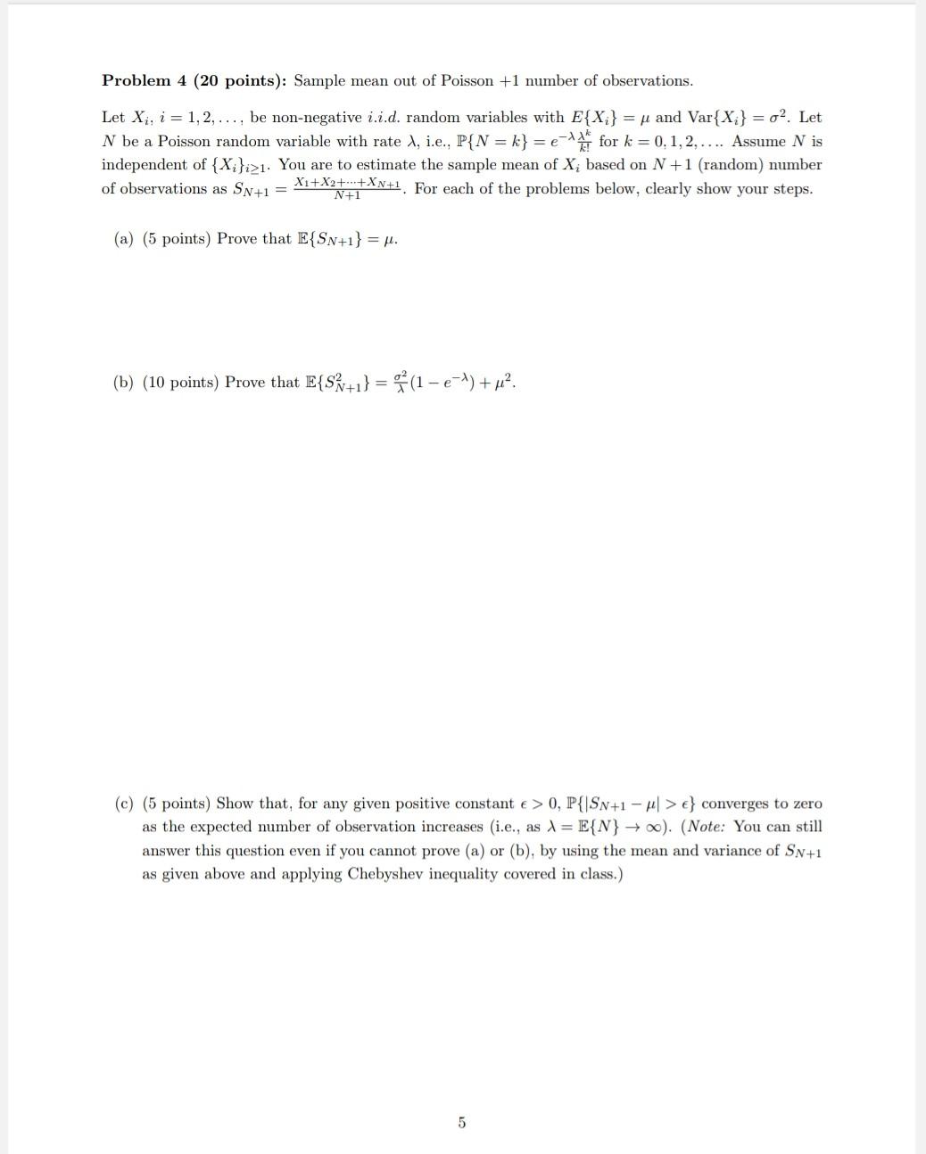 Solved Problem 4 (20 points): Sample mean out of Poisson +1 | Chegg.com