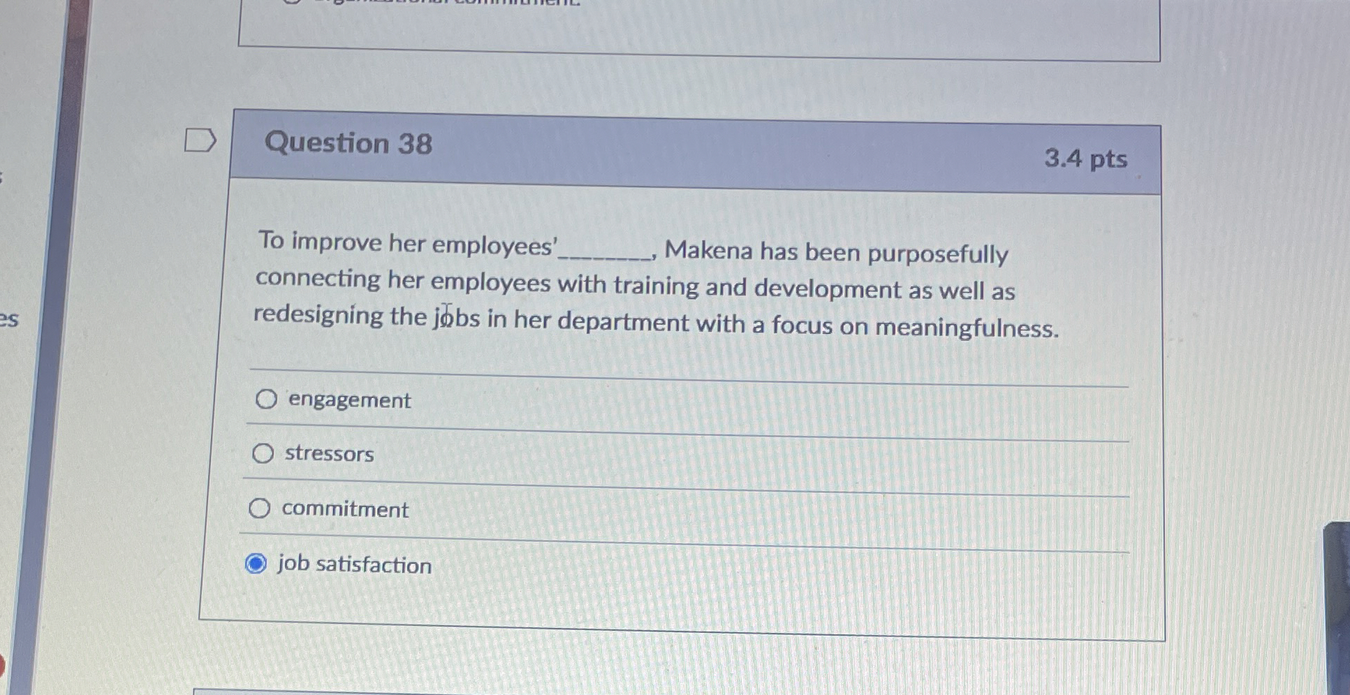 High Quality SOLUTION Question 383.4 ﻿ptsTo improve her employees' | Chegg.com