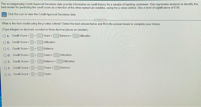 The accompanying Credit Approval Decisions data | Chegg.com
