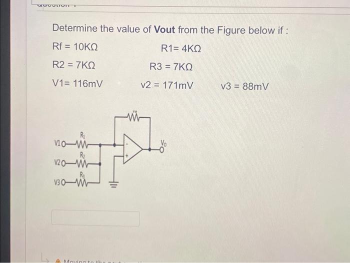 Solved Determine the value of Vout from the Figure below if | Chegg.com