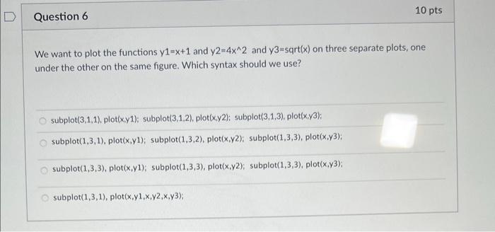 Solved We want to plot the functions y1=x+1 and y2=4x∧2 and | Chegg.com