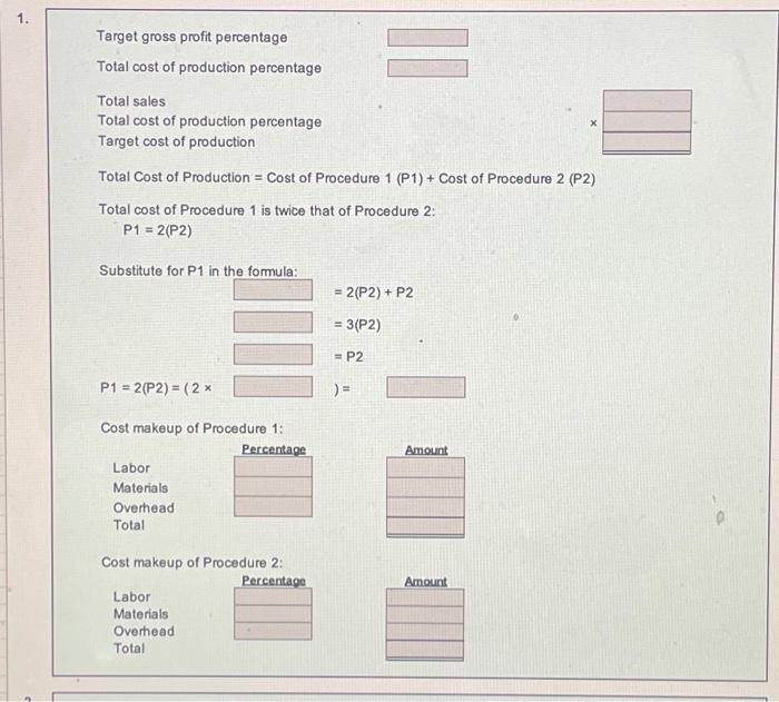Solved Target gross profit percentage Total cost of | Chegg.com
