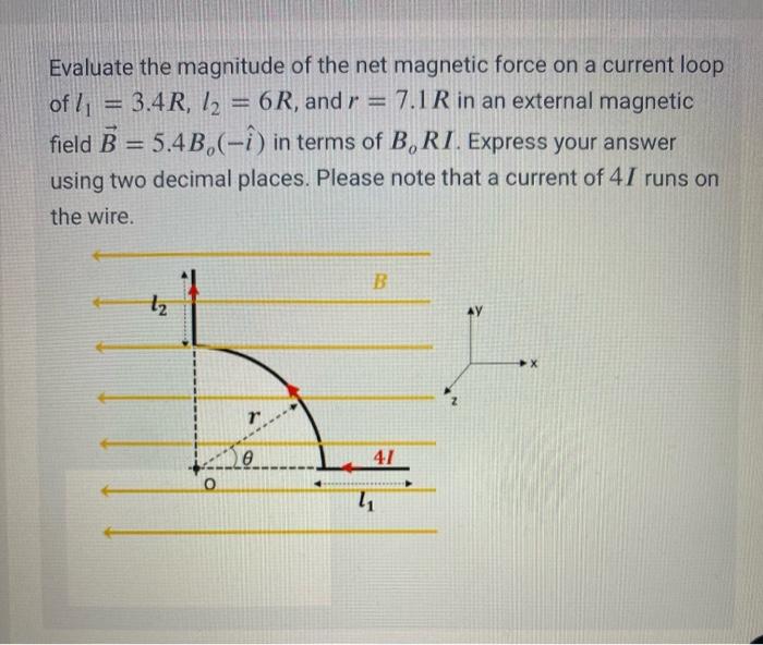 Solved Evaluate the magnitude of the net magnetic force on a | Chegg.com