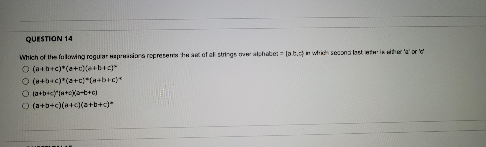 Solved Which of the following regular expressions represents | Chegg.com