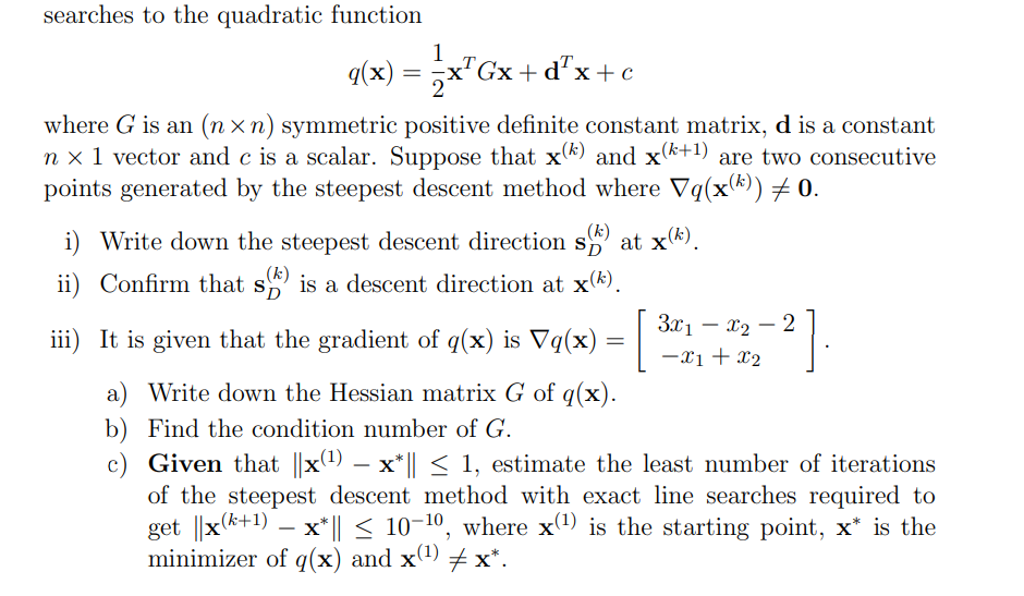 Solved searches to the quadratic | Chegg.com