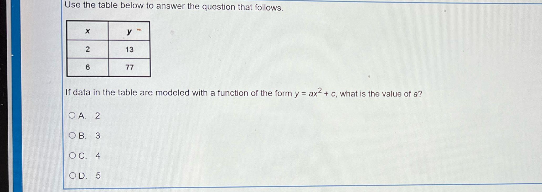 Solved Use the table below to answer the question that | Chegg.com