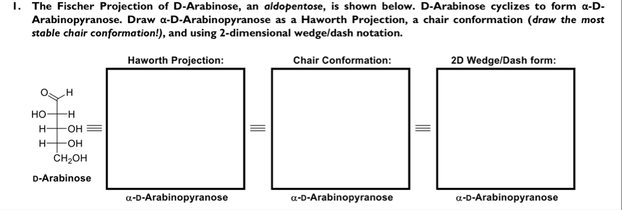 Solved I. The Fischer Projection of D-Arabinose, an | Chegg.com