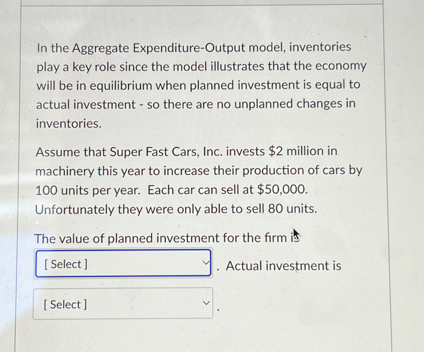 Solved In the Aggregate Expenditure-Output model, | Chegg.com