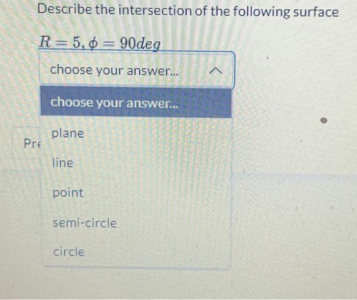 Solved Describe the intersection of the following surface | Chegg.com