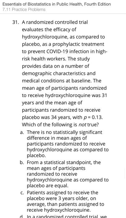 Solved Essentials of Biostatistics in Public Health, Fourth | Chegg.com