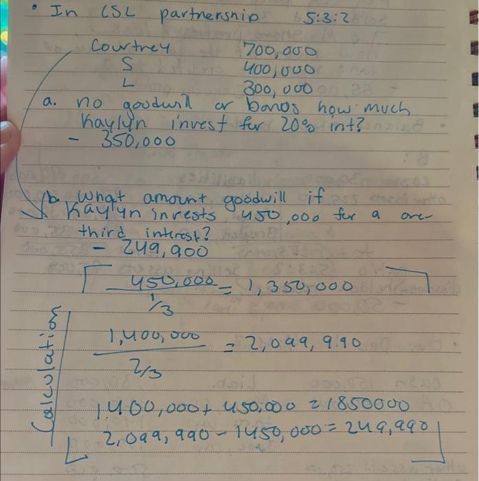 Solved - In CSL partnersnip 5:3:2 \begin{tabular}{cc} | Chegg.com