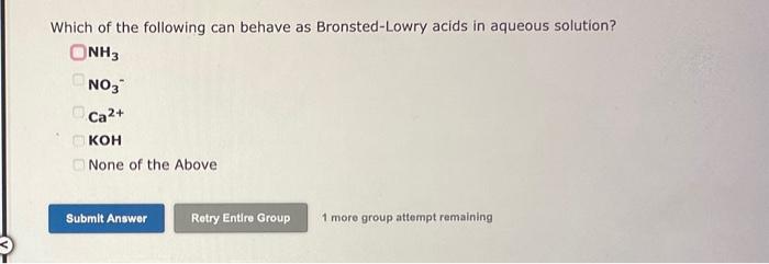 Solved Which of the following can behave as Bronsted-Lowry | Chegg.com