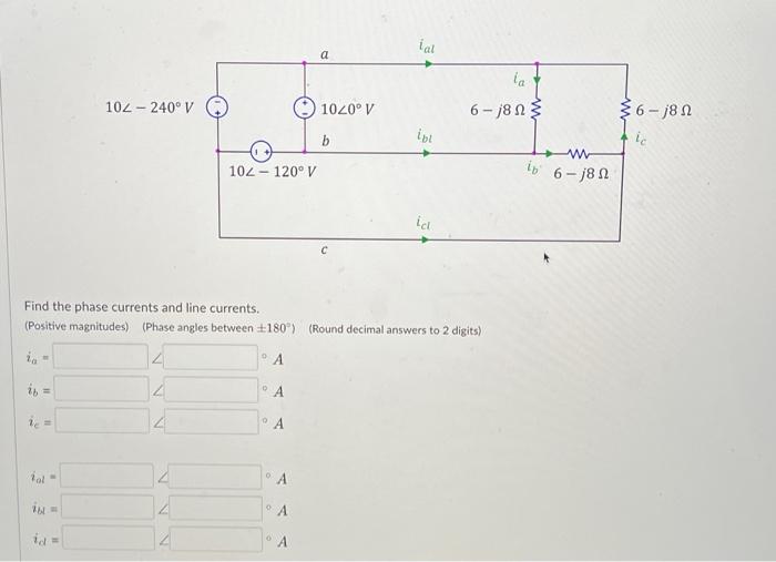 Solved Find the phase currents and line currents. | Chegg.com
