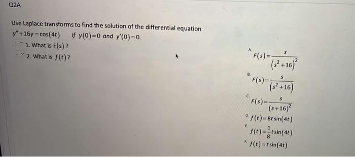 Solved Use Laplace transforms to find the solution of the | Chegg.com