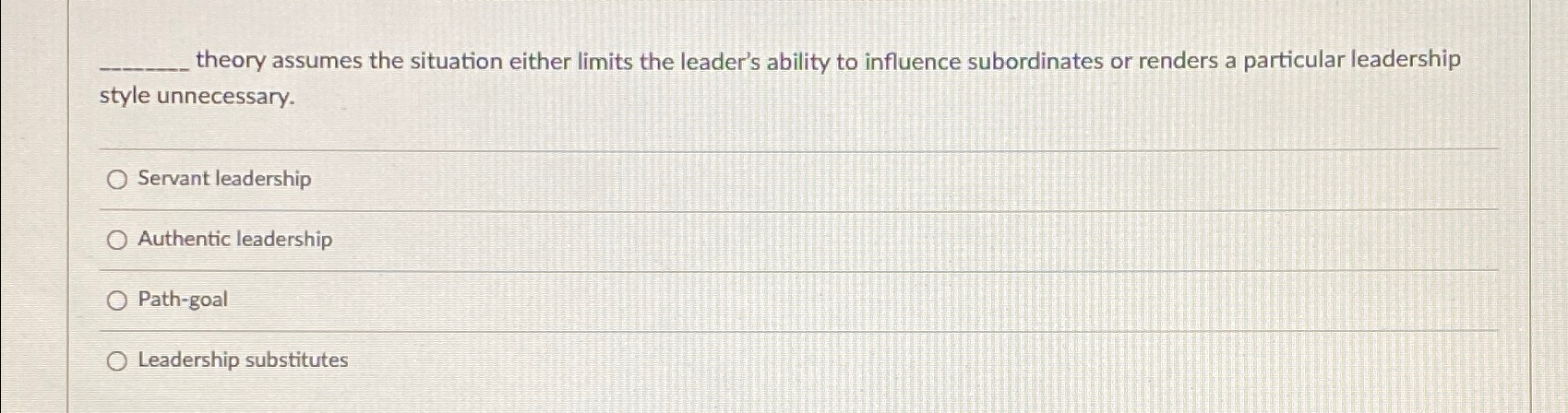 Solved theory assumes the situation either limits the | Chegg.com