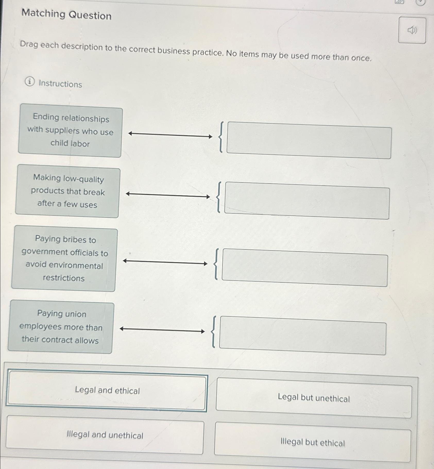 Solved Matching QuestionDrag each description to the correct | Chegg.com