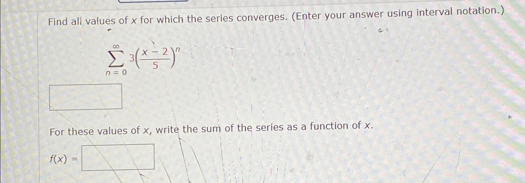 Solved Find all values of x ﻿for which the series converges. | Chegg.com