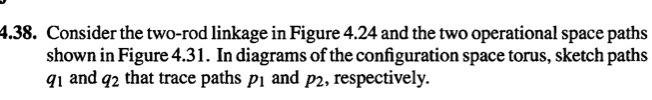 Solved 38. Consider the two-rod linkage in Figure 4.24 and | Chegg.com