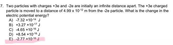 Solved Two particles with charges +3e and −2e are initially | Chegg.com