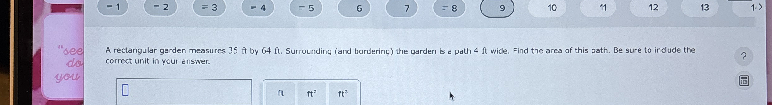 Solved by an EXPERT 1.)A rectangular garden measures 35 ﻿ft by 64 ﻿ft . | Chegg.com