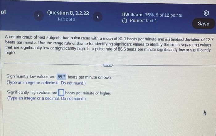 Solved URGENT/TIMED: Significantly high values are ____ | Chegg.com