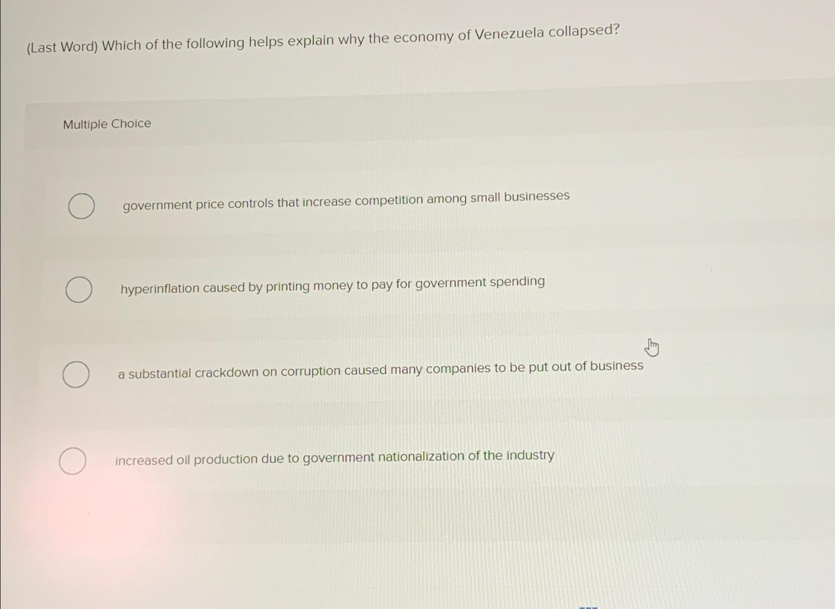 Solved (Last Word) ﻿Which of the following helps explain why | Chegg.com