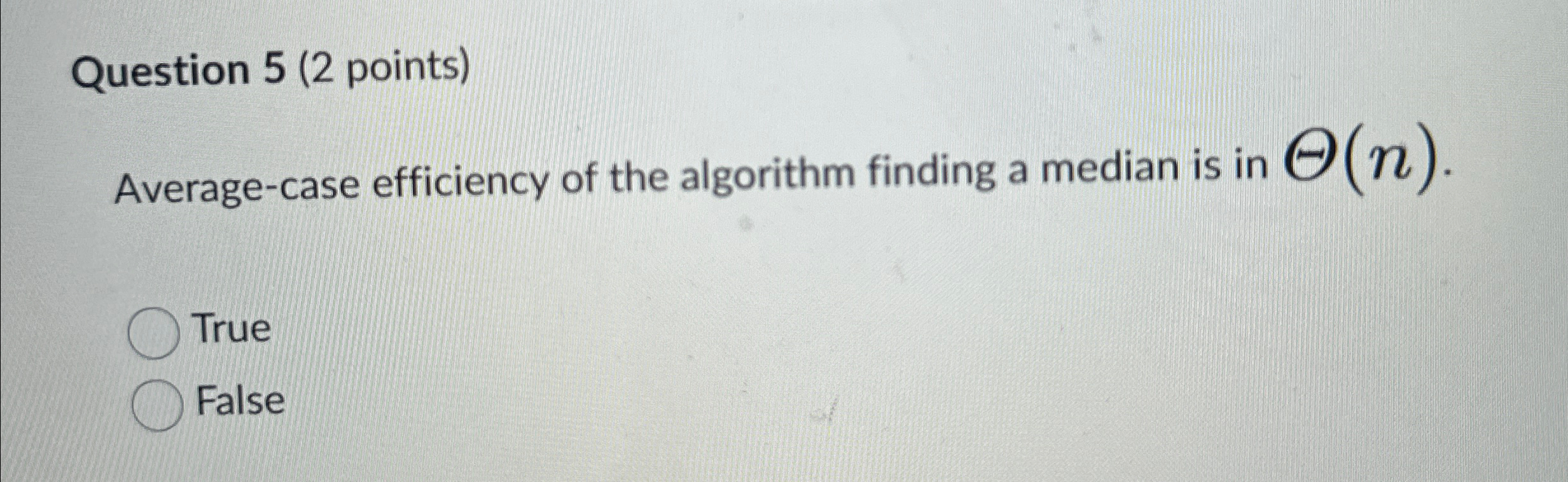 Solved Question 5 (2 ﻿points)Average-case efficiency of the | Chegg.com