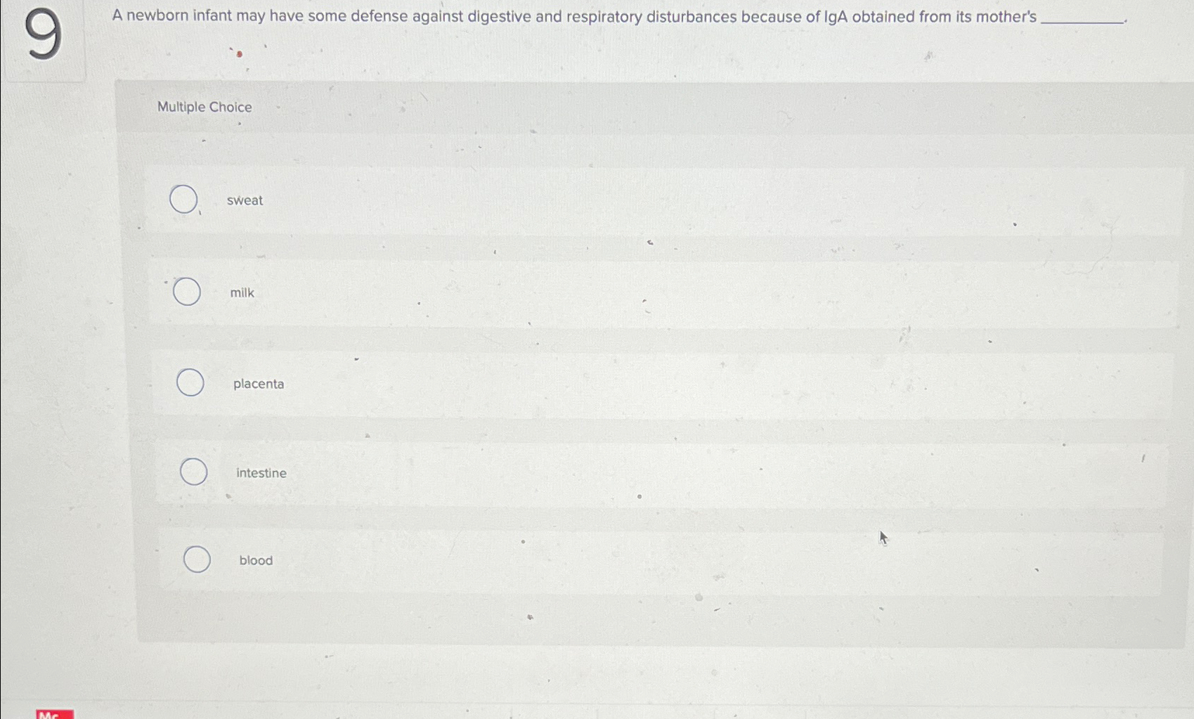 Solved A newborn infant may have some defense against | Chegg.com