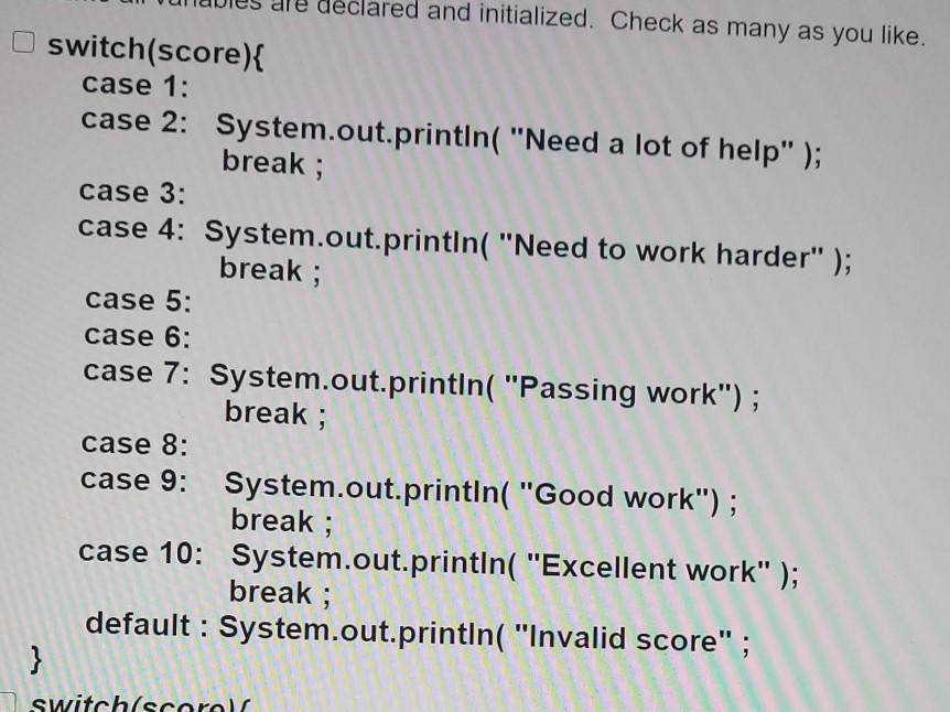 Solved Which of the following code segment will properly | Chegg.com