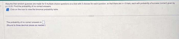 Solved Assume that random guesses are made for 5 | Chegg.com
