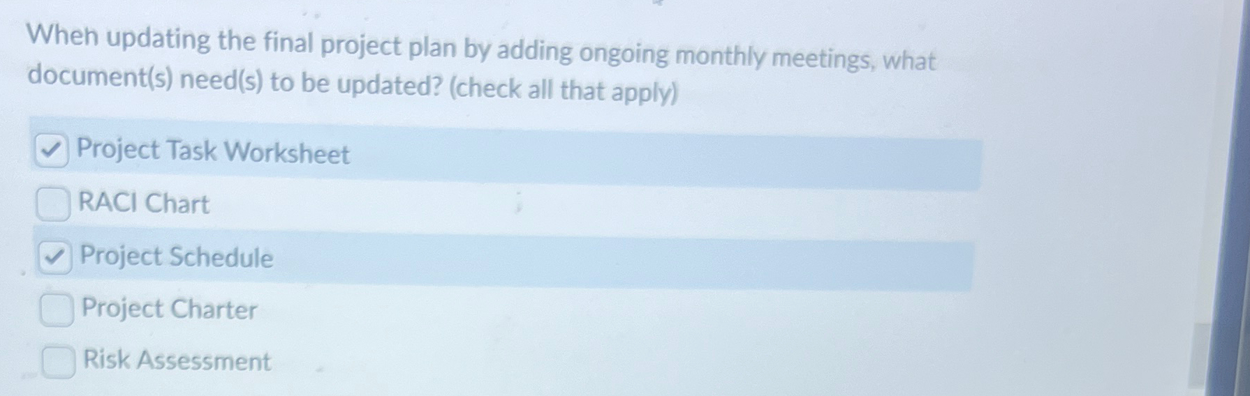 Solved Wheh updating the final project plan by adding | Chegg.com