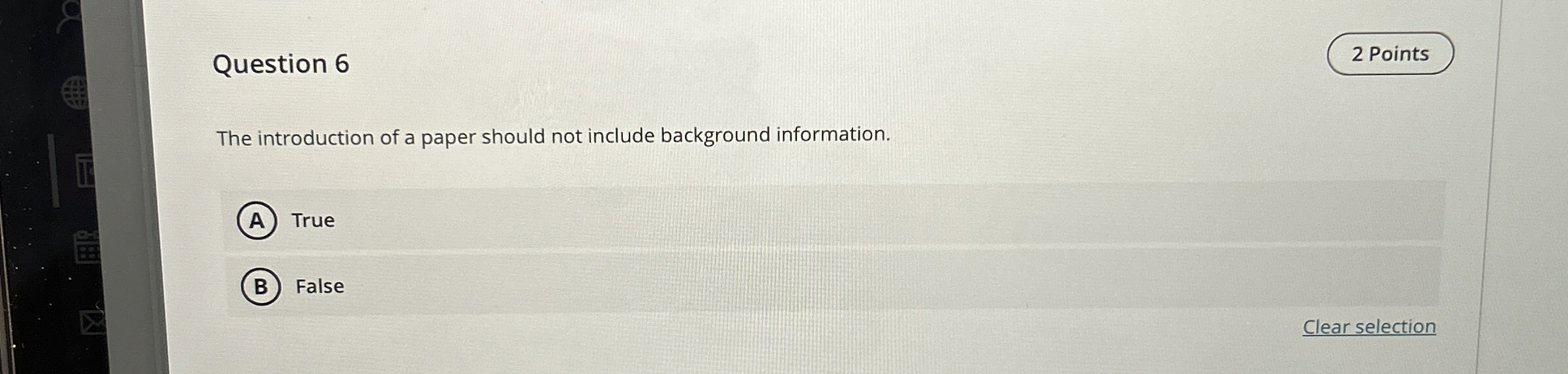 Solved Question 62 ﻿PointsThe introduction of a paper should | Chegg.com