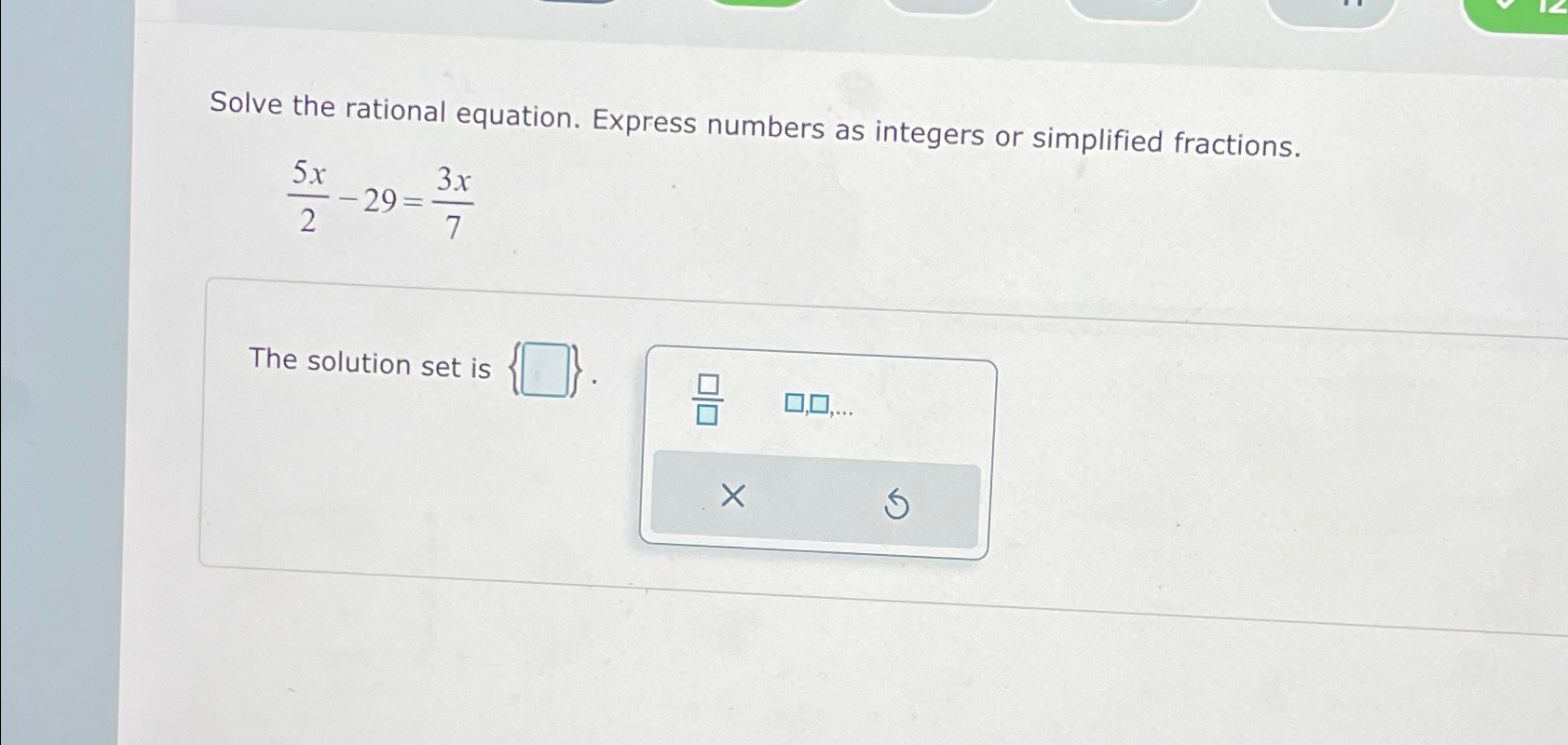 Solved Solve the rational equation. Express numbers as | Chegg.com
