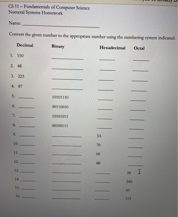 Solved 41 240 63 115 CS 11 - Fundamentals of Computer | Chegg.com